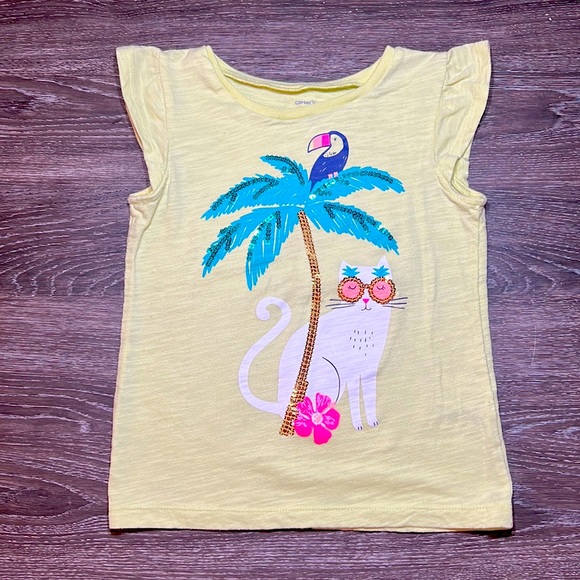 Carter's | Shirts & Tops | Carters Girls Ruffled Cap Sleeve Shirt ...